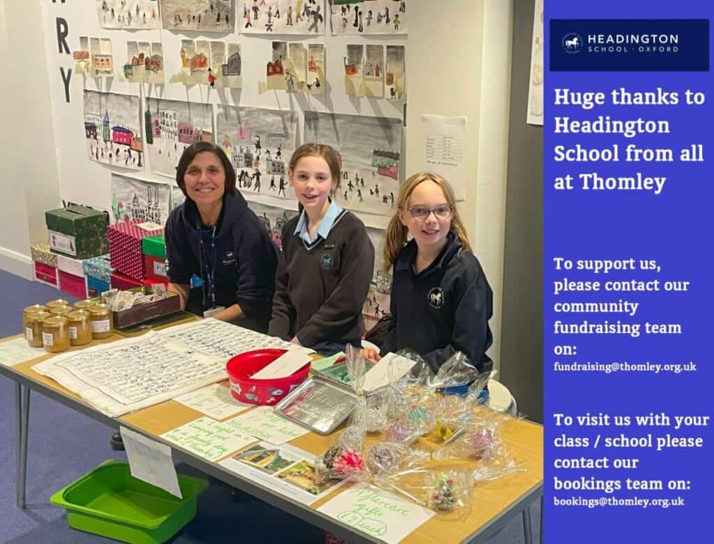 Headington School supports Thomley - get your school involved too ...